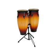 LP City Conga Set with Double Stand Dark Wood 10 in. and 11 in. | Greentoe