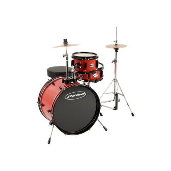 Pulse 3-Piece Deluxe Junior Drum Set Bright Red | Greentoe